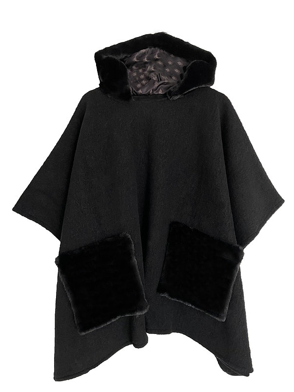 MANIDOU - Poncho « Eskimo » (noir) | Côté Coeur Côté Jardin