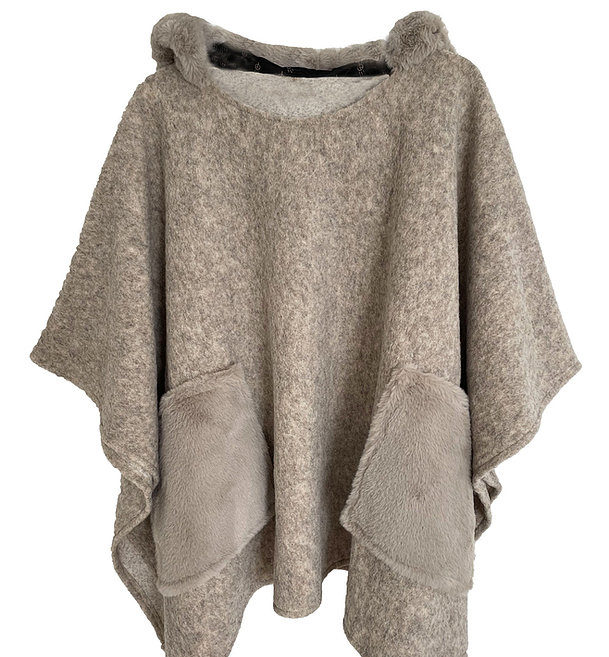 MANIDOU - Poncho « Eskimo » (taupe) | Côté Coeur Côté Jardin